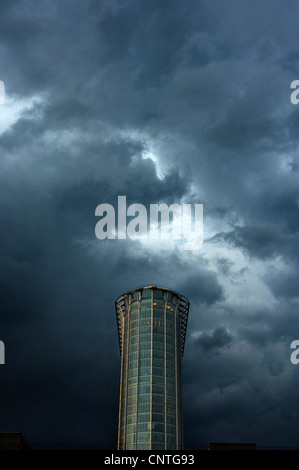 Storm clouds over City Point Building in London Stock Photo - Alamy