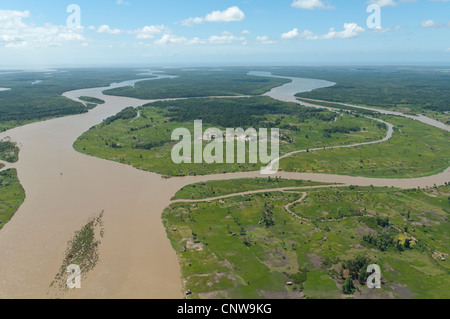 Delta of the Rufiji river, aerial view, Pwani Region, Tanzania Stock ...