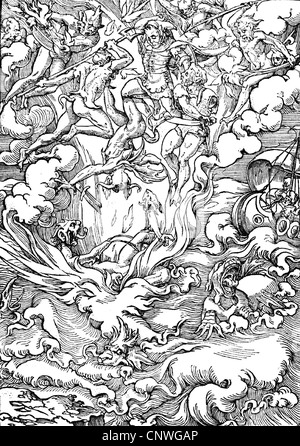 religion, apocalypse, "Last Judgement", woodcut by Hans Wechtlin (1480/ ...