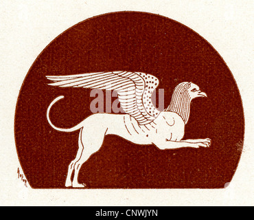 Vintage print of a Griffin in a classical Greek style Stock Photo - Alamy