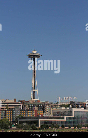 Space Needle observation deck and revolving restaurant; Seattle ...