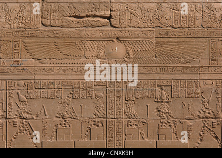 Relief carving of Ra, the Sun God, Karnak Temple, Luxor, Egypt Stock ...