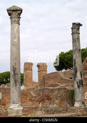 Italy, Rome, Ostia Antica, thermal baths of Mithras, Roman column Stock ...