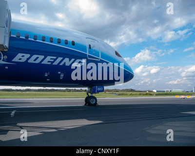 The nose of the new Boeing 787 Dreamliner jet aircraft Stock Photo - Alamy