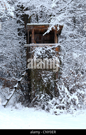 Raised hide in winter Stock Photo - Alamy
