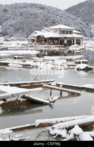 The village of Kamaya, lays devastated by the March2011 tsunami, under ...