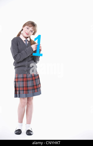 An American student with number one Stock Photo - Alamy