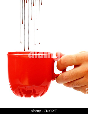 Red cup of cacao, isolated on white Stock Photo - Alamy