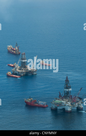 Aerial view of the Development Driller III, which is drilling a relief ...