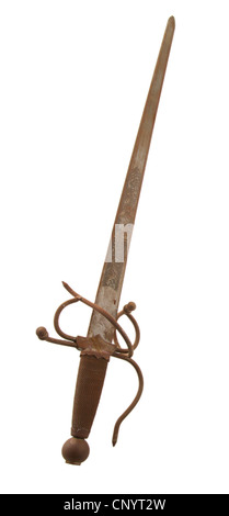 Old rusty sword isolated over white background, vertical image Stock ...