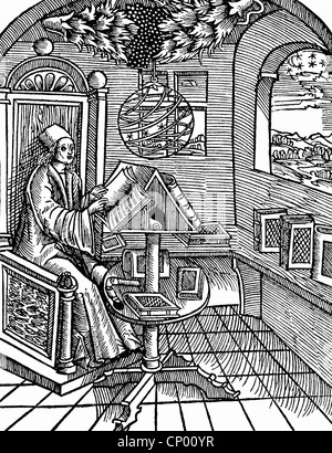 Middle Ages, people, scholar in a library, Flemish miniature painting ...