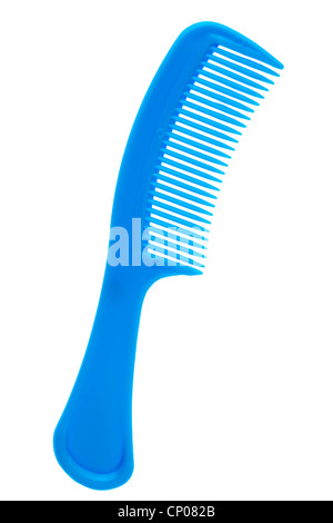 Blue plastic comb cut out isolated on white background Stock Photo - Alamy