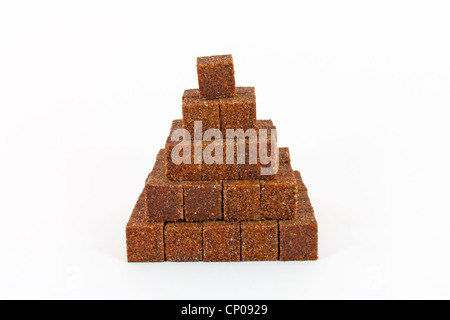 Pyramid made of cane sugar cubes isolated on white Stock Photo - Alamy