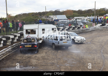 Caravan chase, demolition derby, at Angmering Raceway, West Sussex ...