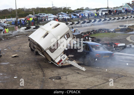 Caravan demolition derby - banger racing - at Ringwood Raceway ...