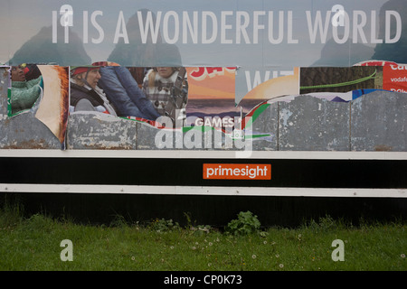 Peeling billboard reveals older layers of Primesight street advertising ...