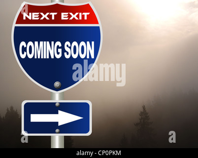 Coming soon road sign Stock Photo - Alamy