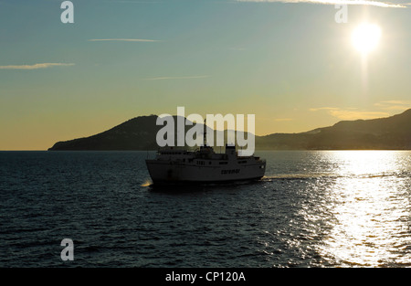 Caremar Ferry Boat in the Gulf of Naples, Campania, Italy Stock Photo ...
