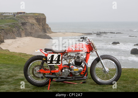 Vintage Flat track Norton race bike built by Ron wood Stock Photo - Alamy