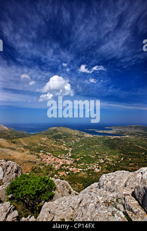 Panoramic view of Ano Kardamyla village, from Grias castle, Chios ...