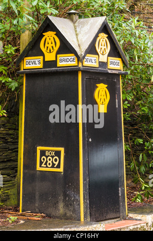 Old AA phone box at Devils Bridge in Wales Stock Photo - Alamy