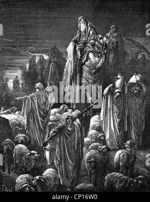Jacob. Patriarch of the Israelites. Book of Genesis. Engraving Stock ...
