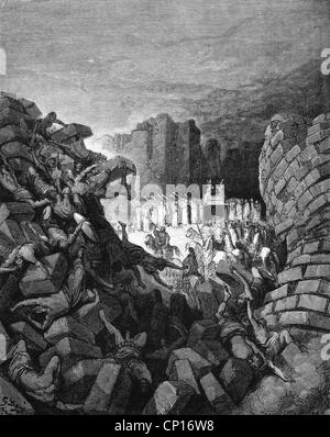 Destruction of the walls of Jericho Stock Photo - Alamy
