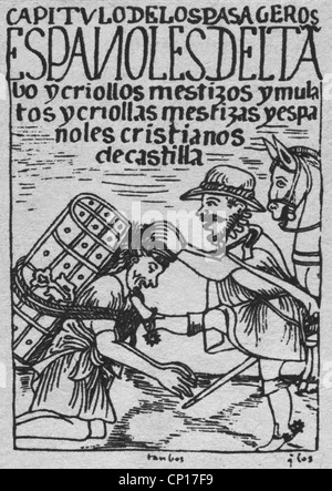 geography / travel, Peru, Spanish colonization, Spanish official in a ...