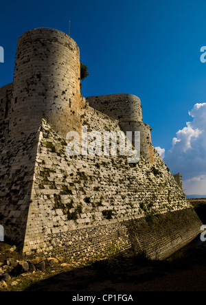 Moat of Krak des Chevaliers, a medieval crusaders castle in Talkalakh ...