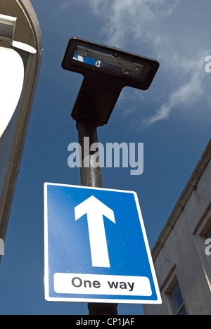 british one-way street road sign in queensway, bayswater, west london ...