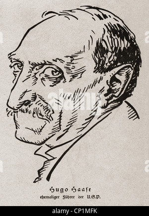 Haase, Hugo, 29.9.1863 - 7.11.1919, German lawyer and politician (USPD ...