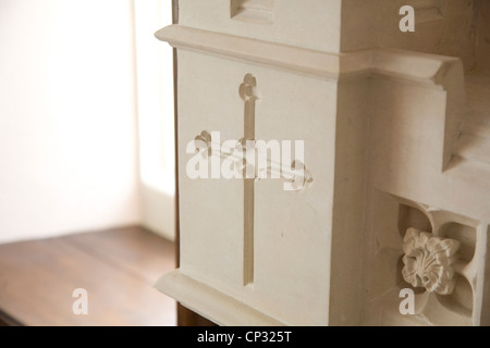 Fireplace, Whistable Castle, Whitstable, Kent, England, UK Stock Photo ...