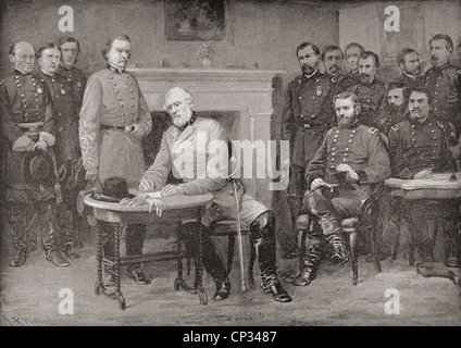 American Civil War - surrender at Appomattox Court House, 9 April 1865 ...