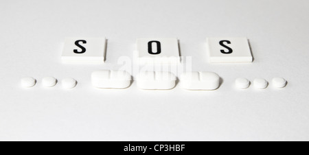 sos pills text Stock Photo - Alamy