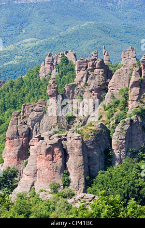 Bulgaria Belogradchik. One group of limestone sandstone rock shaped by ...