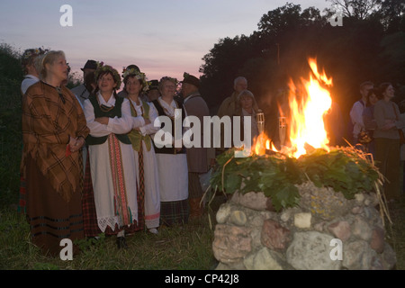 Lithuania - Vilnius County - Kernave. Feast of the summer solstice or ...