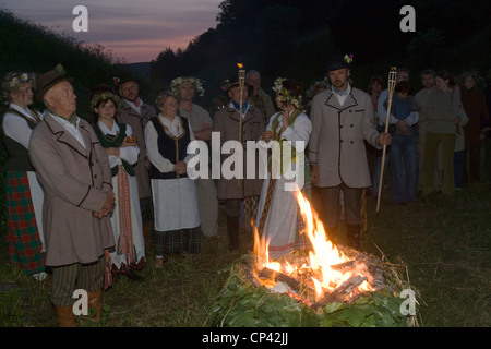 Lithuania Vilnius County Kernave. Feast of summer solstice or San ...