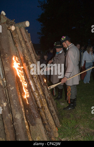 Lithuania Vilnius County Kernave. Feast of summer solstice or San ...