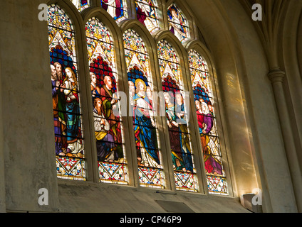 Bath Abbey window; The West stained glass window, Bath Abbey, Bath ...