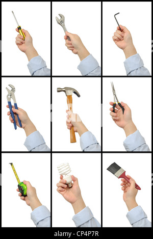 Mechanic tools set isolated on white background Stock Photo - Alamy