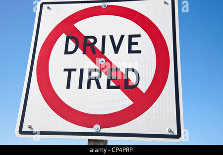 Don't drive tired road sign, Northwest Australia Stock Photo - Alamy