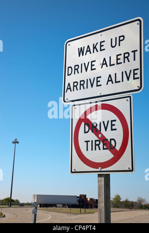 Don't drive tired road sign, Northwest Australia Stock Photo - Alamy