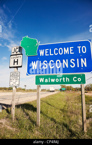 Welcome to Wisconsin Sign Stock Photo - Alamy