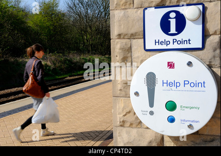 Railway station help point for emergency or information Stock Photo - Alamy