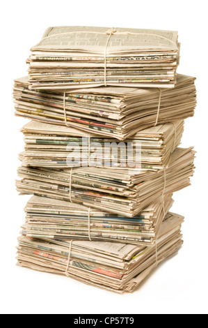 Bundles of bound newspapers for recycling Stock Photo - Alamy