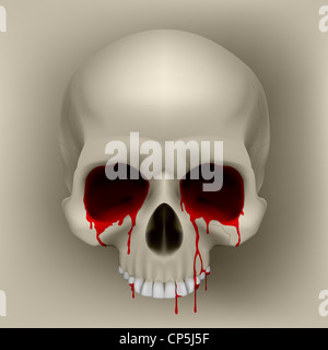 Cool Bleeding Human Skull. Illustration for design Stock Photo - Alamy
