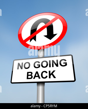 No return back road sign on white background Stock Photo - Alamy