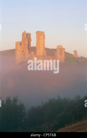 England, Dorset, Corfe Castle surrounded by mist Stock Photo - Alamy