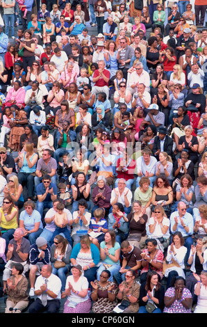 England, London, Southwark, Multi Ethnic Crowd Scene at the Scoop Stock ...