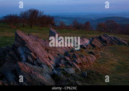 Volcanic rock formations at Beacon Hill early morning ,some of the ...
